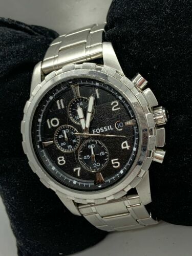 Fossil FS4542 Men's Watch Stainless Steel Bracelet Black Analog Dial ...
