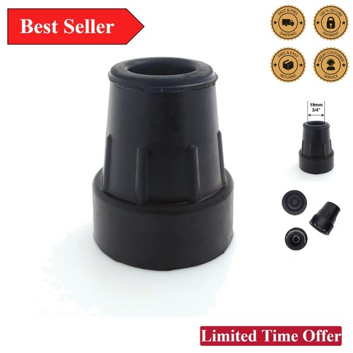 Durable Black Rubber Ferrules - Pack of 4 for Walking Sticks & Crutches ...