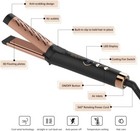 2 in 1 Cool Airflow Titanium Curling Wand and Flat Iron Anti-Scald Dual ...