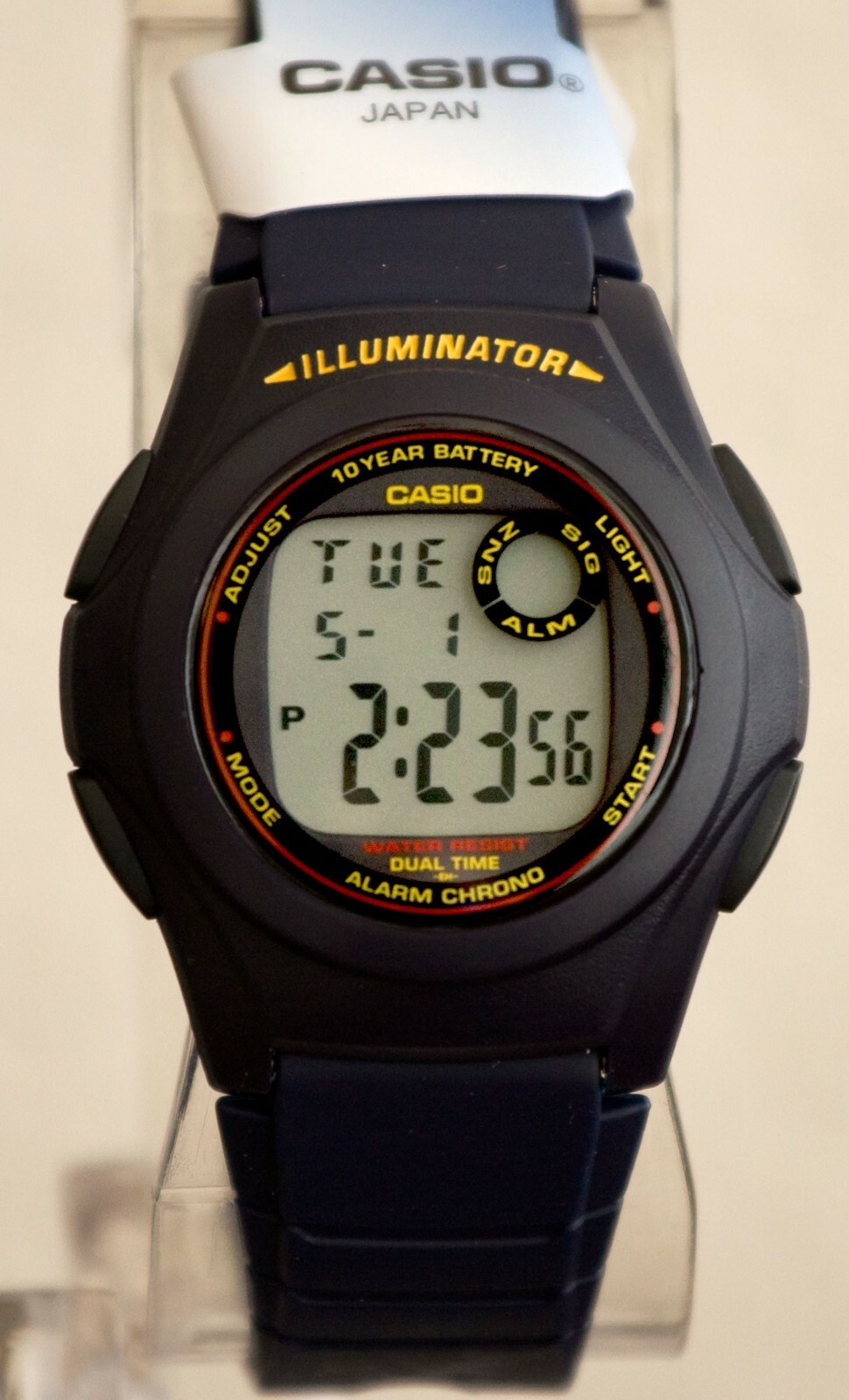 Casio F200W-2A Digital LED Light Watch Blue 2 Time-Zones Multi Alarms ...