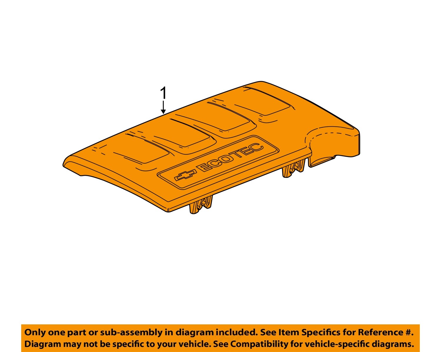 2012-2016 CRUZE 1.4 BLACK PLASTIC ECOTEC ENGINE COVER NEW GM # 55568393 ...