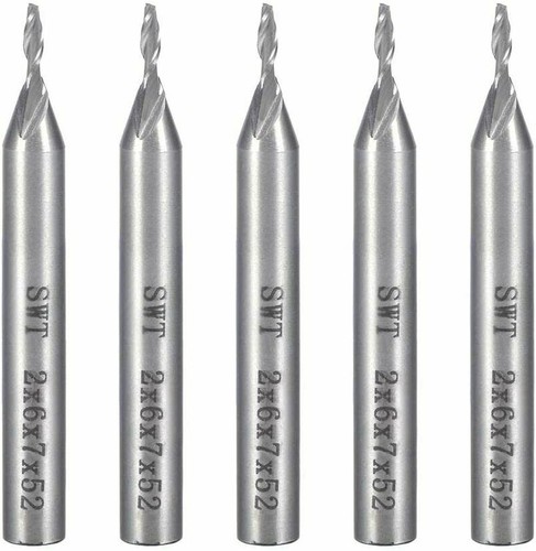 5Pcs 2mm CNC Carbide End Mill 2-Fulte Mill Cutter,Tungsten CNC Router ...