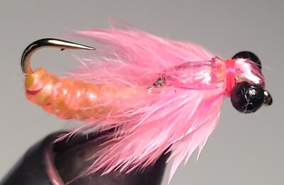 WIGGLE BUG!! Articulated Hot Pink Nymph size 10 (per 3) | eBay