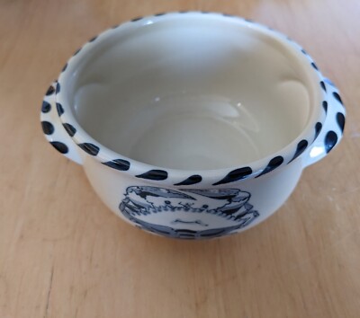 Dovis Designs Stoneware Hand Painted Chowder Bowl Blue Crab Bay Co EC ...