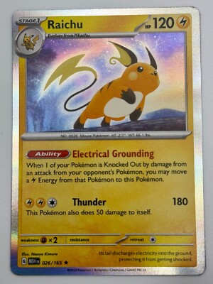 Pokemon TCG Card 151 Collection 026/165 Holo Rare Raichu | eBay