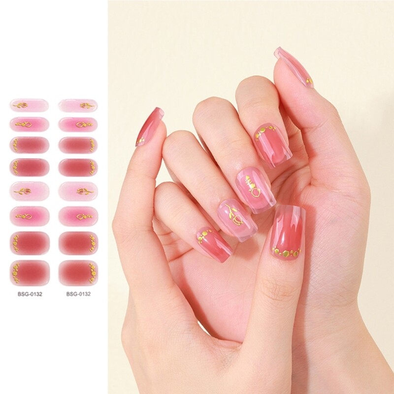 Semi Cured Gel Strips Gel Full Wraps Strips Gel Stickers | eBay