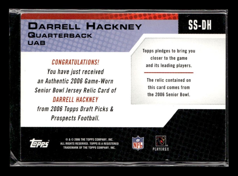 2006 Topps Draft Picks & Prospects #SS-DH Darrell Hackney Senior ...