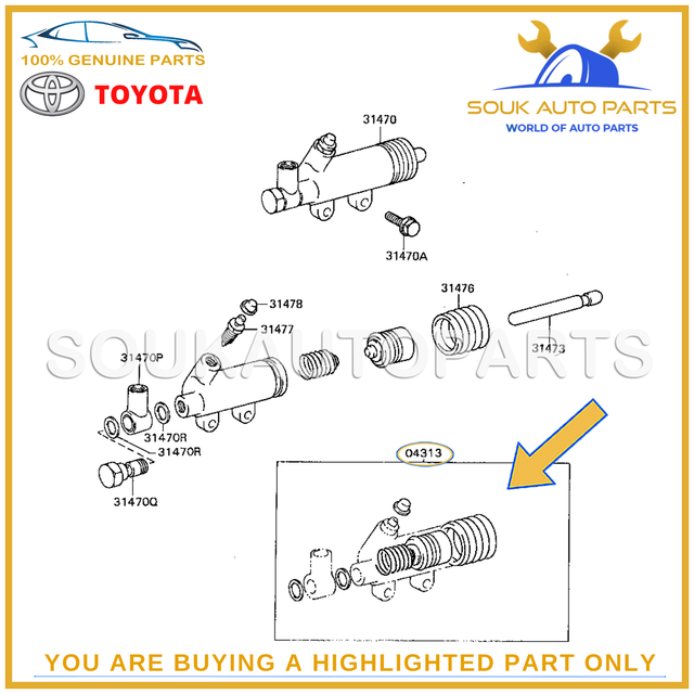 0431360110 Genuine Toyota Cylinder Kit Clutch Release 04313-60110 for ...