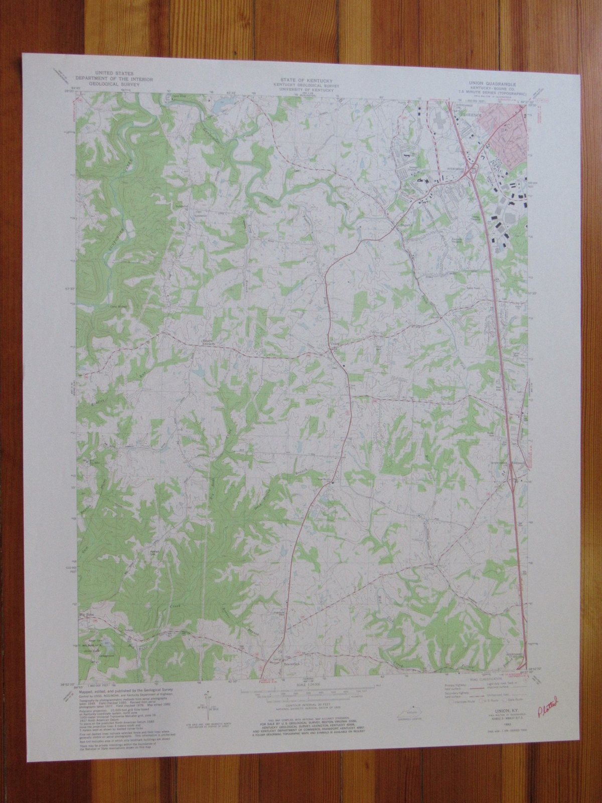 Union Kentucky 1982 Original Vintage USGS Topo Map | eBay