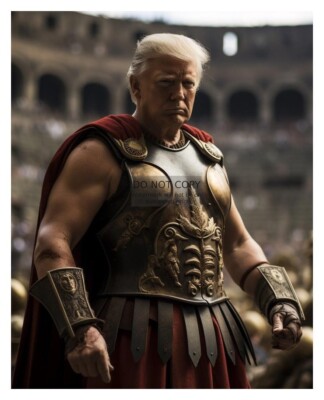 PRESIDENT DONALD TRUMP DRESSED UP AS ROMAN GLADIATOR IN COLOSEUM 8X10 ...
