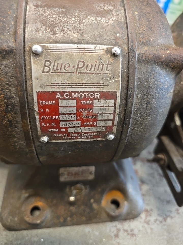 Vintage 1940's Snap-On Blue Point Bench Grinder WORKS!!!! | eBay