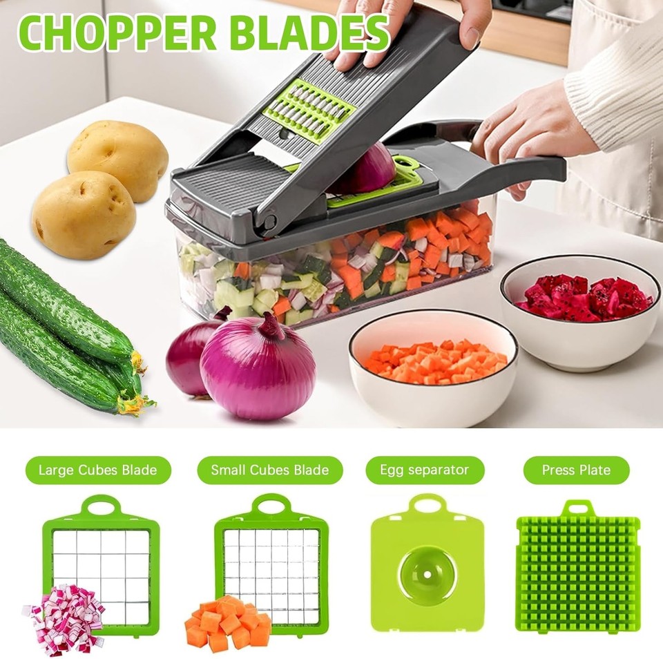 Multi Function Vegetable Chopper 16 in 1 Food Slicer Dicer with ...