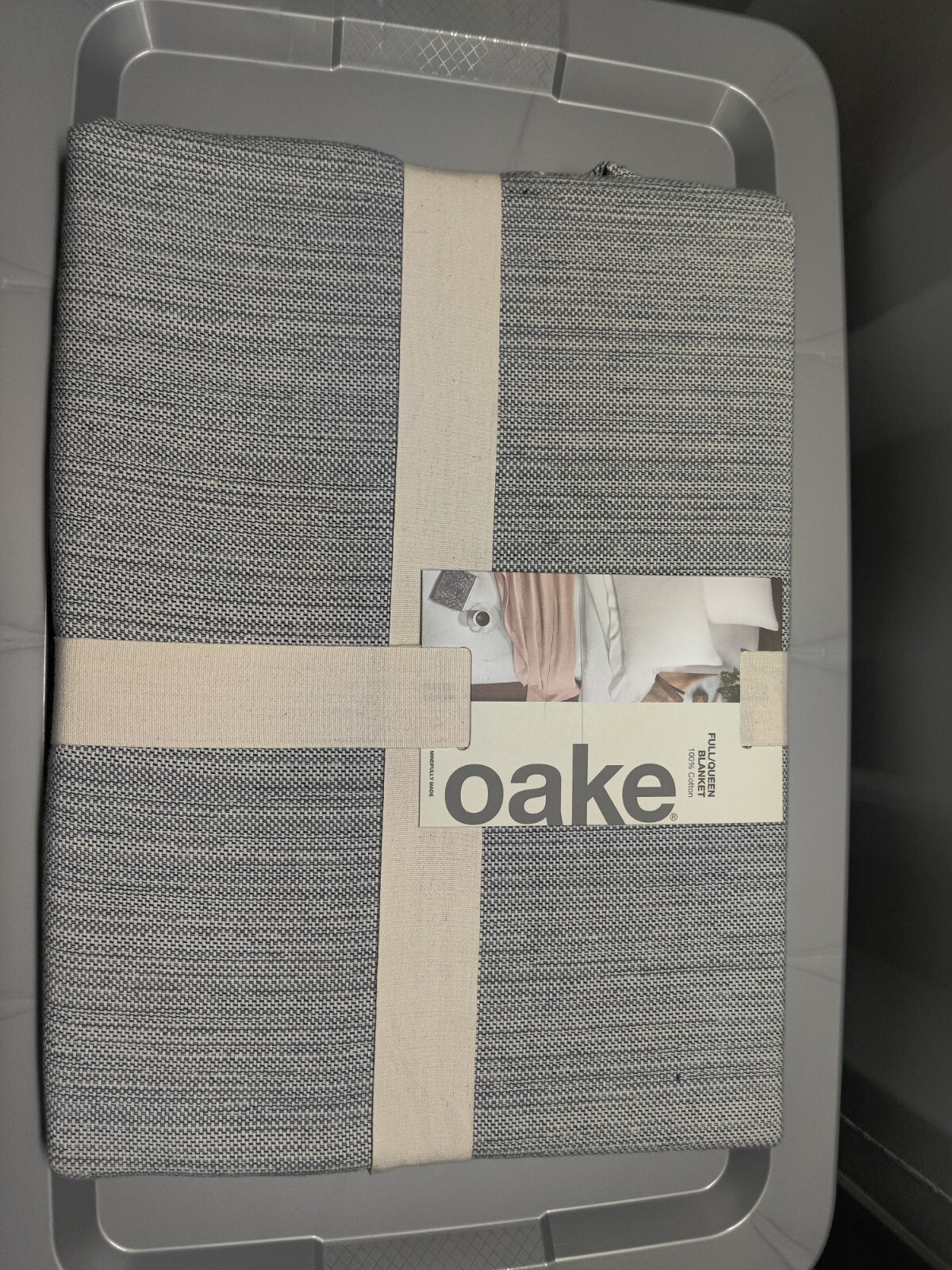 Oake Yarn Dyed Cotton Full/Queen Blanket Bisque/Quartz for sale online ...