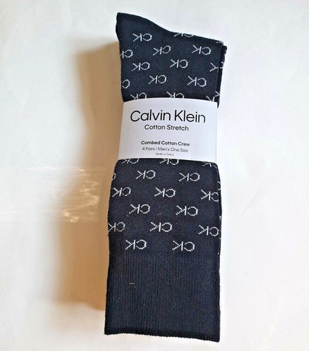Calvin klein Men`s trouser socks 4-pack crew dress socks CK logo 4pk ...