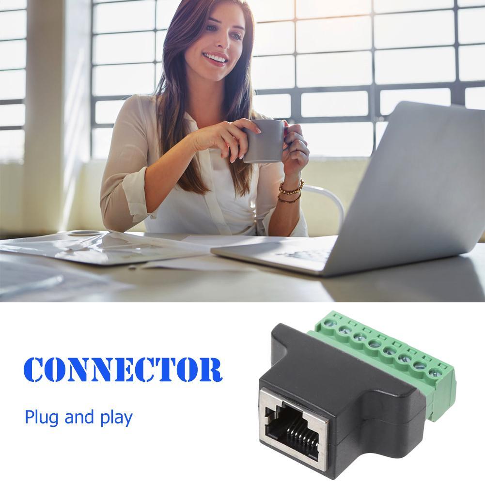 RJ45 Female to Screw Terminal 8 Pin Connector Ethernet Cable Extender ...