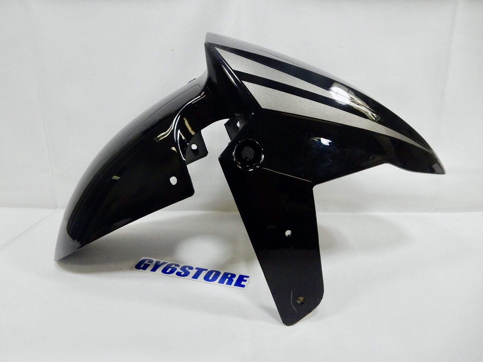 TAOTAO GY6 150cc QUANTUM FRONT WHEEL FENDER (BLACK / SILVER) *OEM* | eBay
