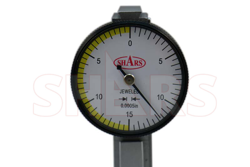 Shars 1.25” White Face Dial Test Indicator .030 0-15-0 .0005” 44mm Long ...