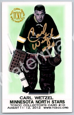Carl Wetzel NHL GOLD Auto Autographed Signed Minnesota Wild TCSCC Card ...