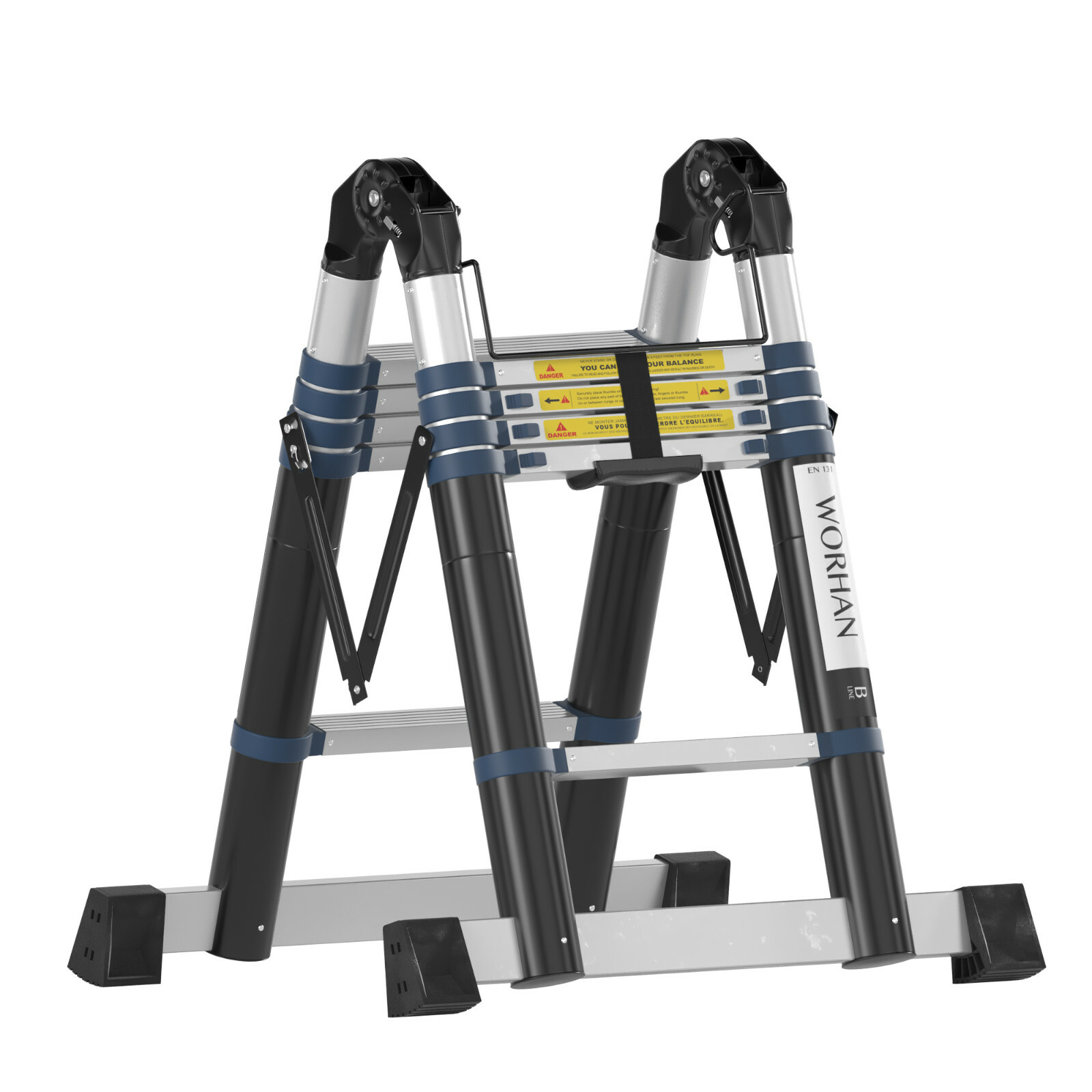 WORHAN® 3.2m TELESKOPLEITER ANLEGELEITER KLAPPLEITER ALU BOCKLEITER ...