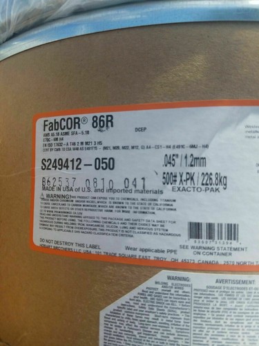 FabCOR 86R .045" E70C-6M H4 Welding WIRE-S249412-050--ONE--500# X-PK ...