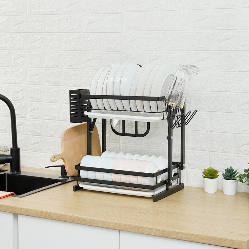 Foldable Kitchen Dish Rack Dishrack Cup Dish Drainer Plate Tray Holder ...