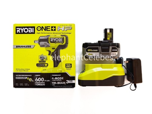 Ryobi P262 ONE+ HP Brushless 1/2” Impact Wrench HIGH PERFORMANCE 4.0 Ah ...
