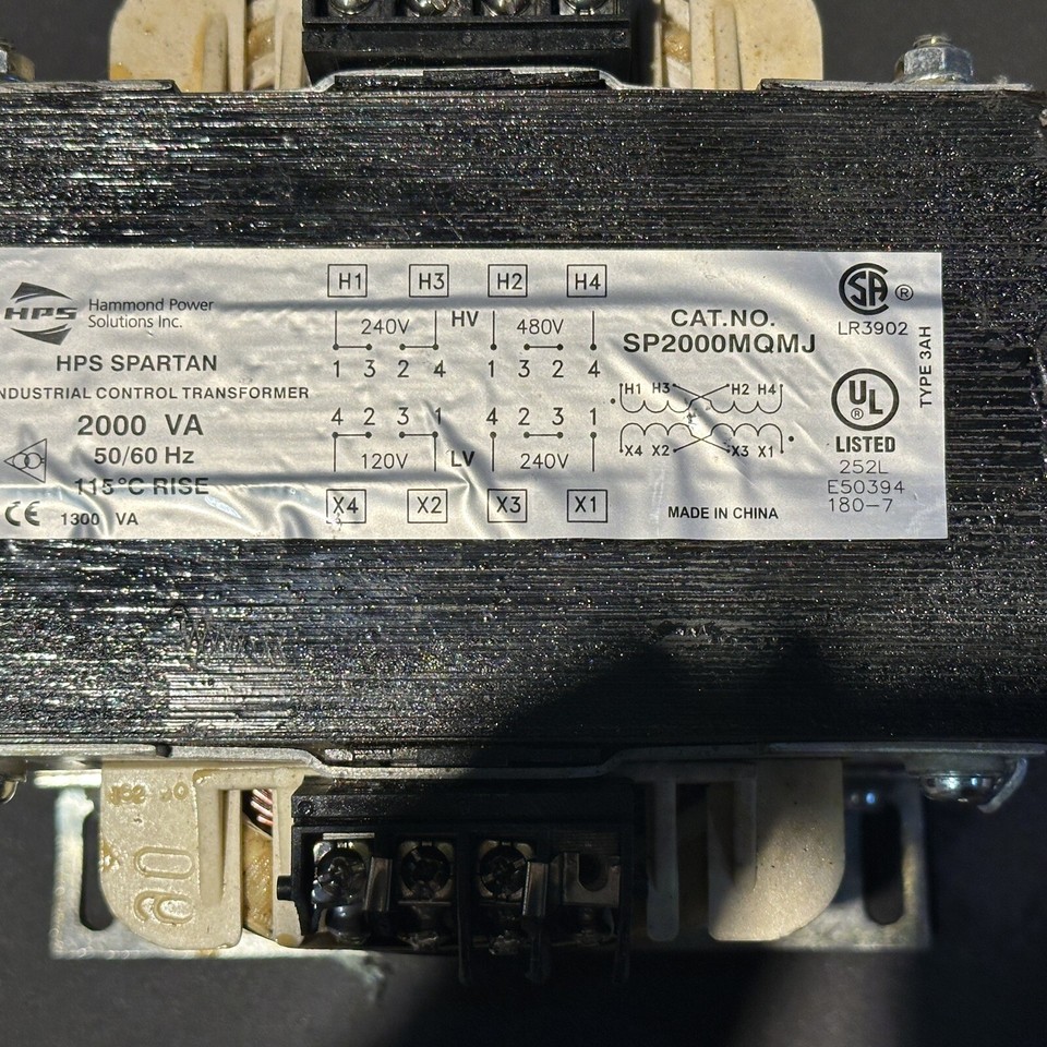 Used Hammond HPS Spartan Control Transformer SP2000MQMJ 2000VA 240/480V ...