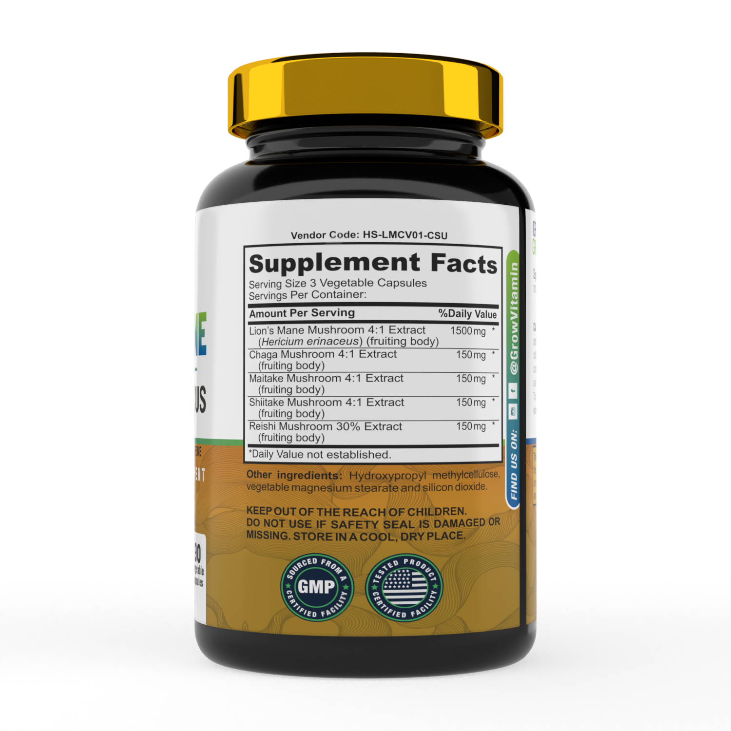 Genius Mushroom Lions Mane Cordyceps and Reishi Immune System Booster ...