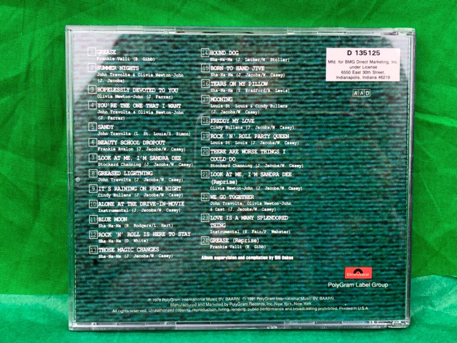 Grease CD Original Soundtrack Olivia Newton John John Travolta 1978 P2 ...