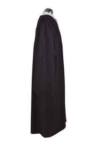 Masters Graduation Gown University Fully Fluted Academic Black Robe MA ...