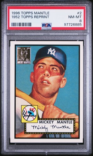 1996 TOPPS MANTLE REPRINT #2 1952 TOPPS REPRINT PSA 8 | eBay