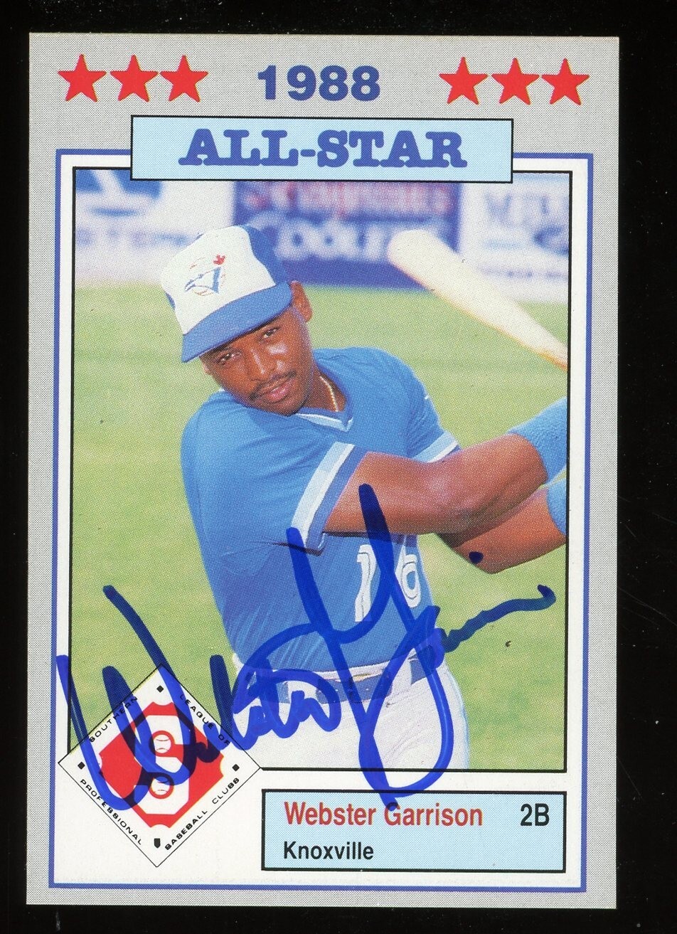 1988 Knoxville Blue Jays WEBSTER GARRISON Signed Card autograph AUTO RC ...