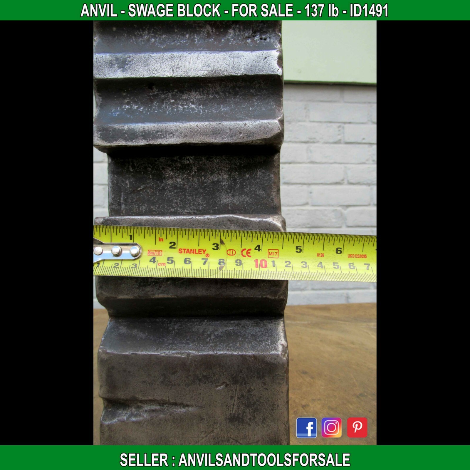 Anvil 137 lb - swage block - ID 1491 | eBay