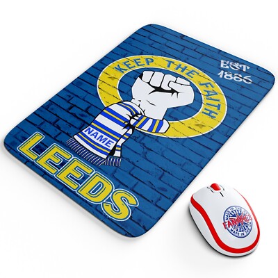 Personalised Leeds Mouse Mat Football Computer Mouse Pad Work Office ...