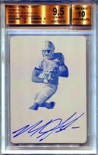 (#1/1) BGS 9.5 10 Rc Melvin Gordon Auto 2015 Print Plate Rookie Signed ...