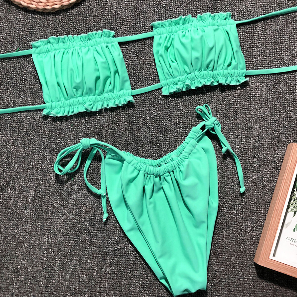 Sexy Women Bandeau Tube Top Bikini Set Strapless Swimwear Swimsuit ...