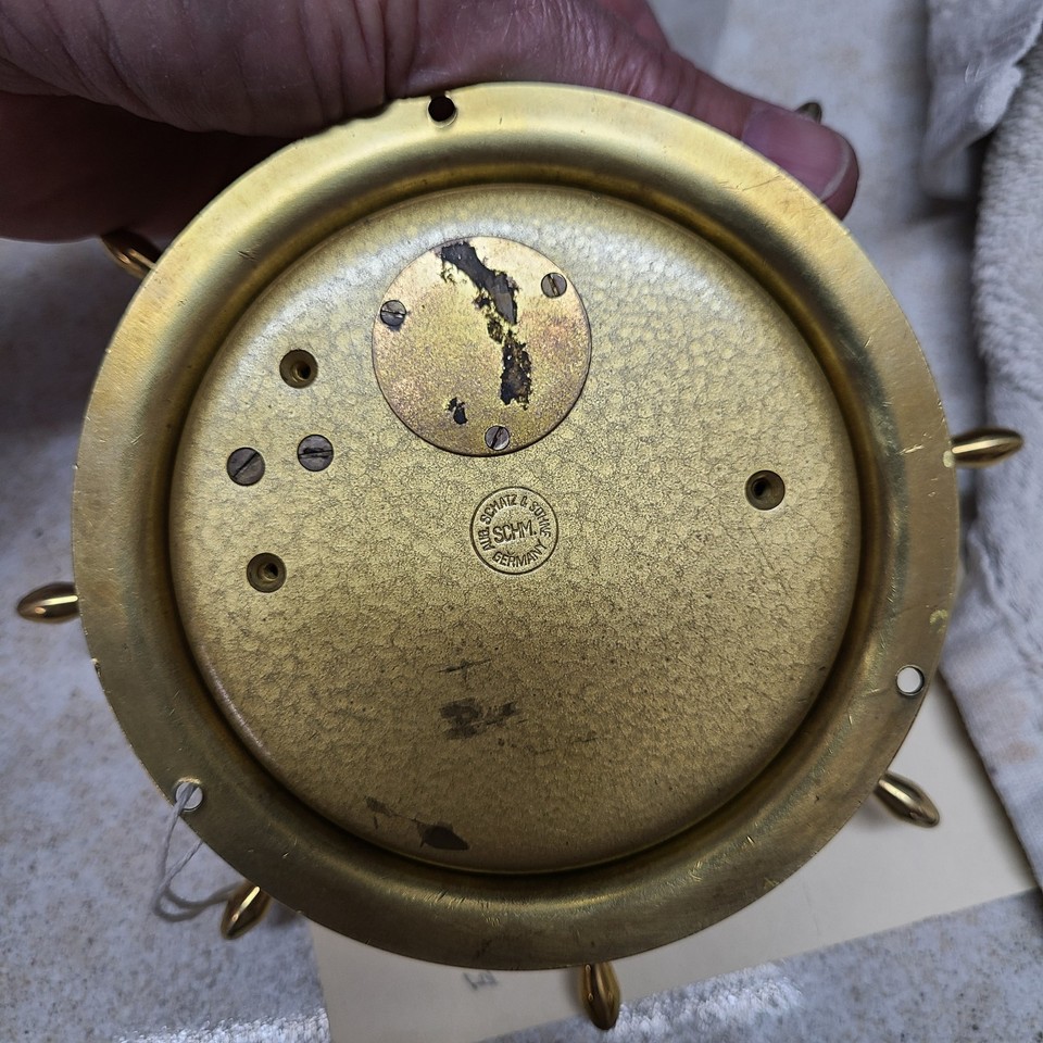 Rare vintage Schatz & Sohne 3 ¼” 8-Day 7-Jewel Navel Ship Bell Captain ...