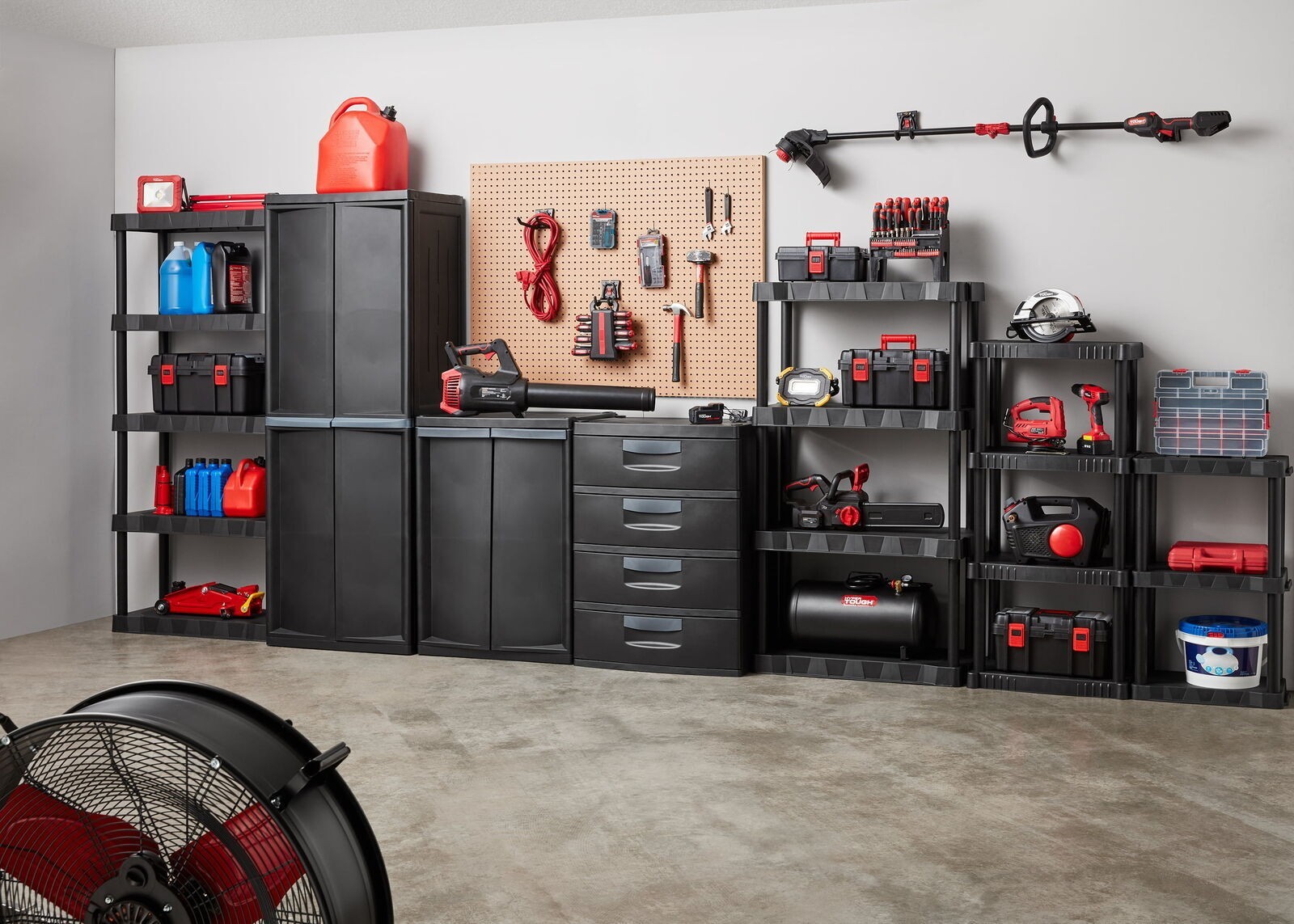 Plastic Garage Shelves Storage Organizer 4-Tier Shelf Heavy Duty ...