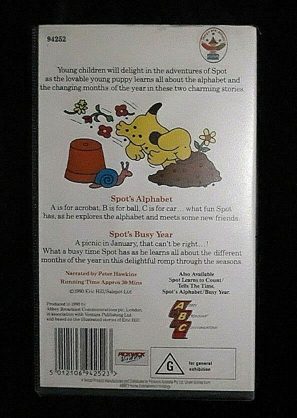 Spot: Spot's Alphabet & Spot's Busy Year - Video Cassette VHS | eBay ...