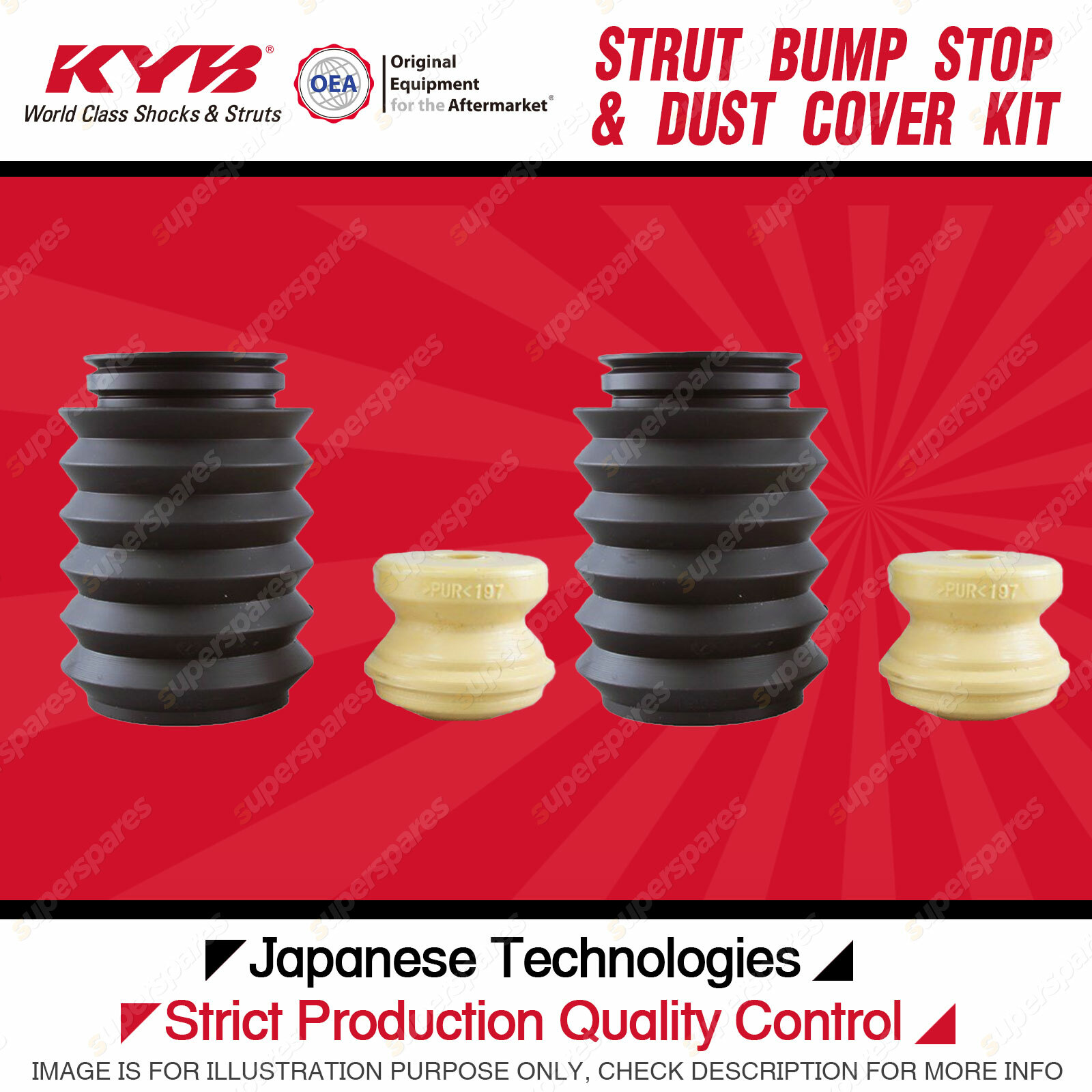 2x Front Strut Bump Stops + Dust Covers for Mini Cooper Cooper S R52 ...