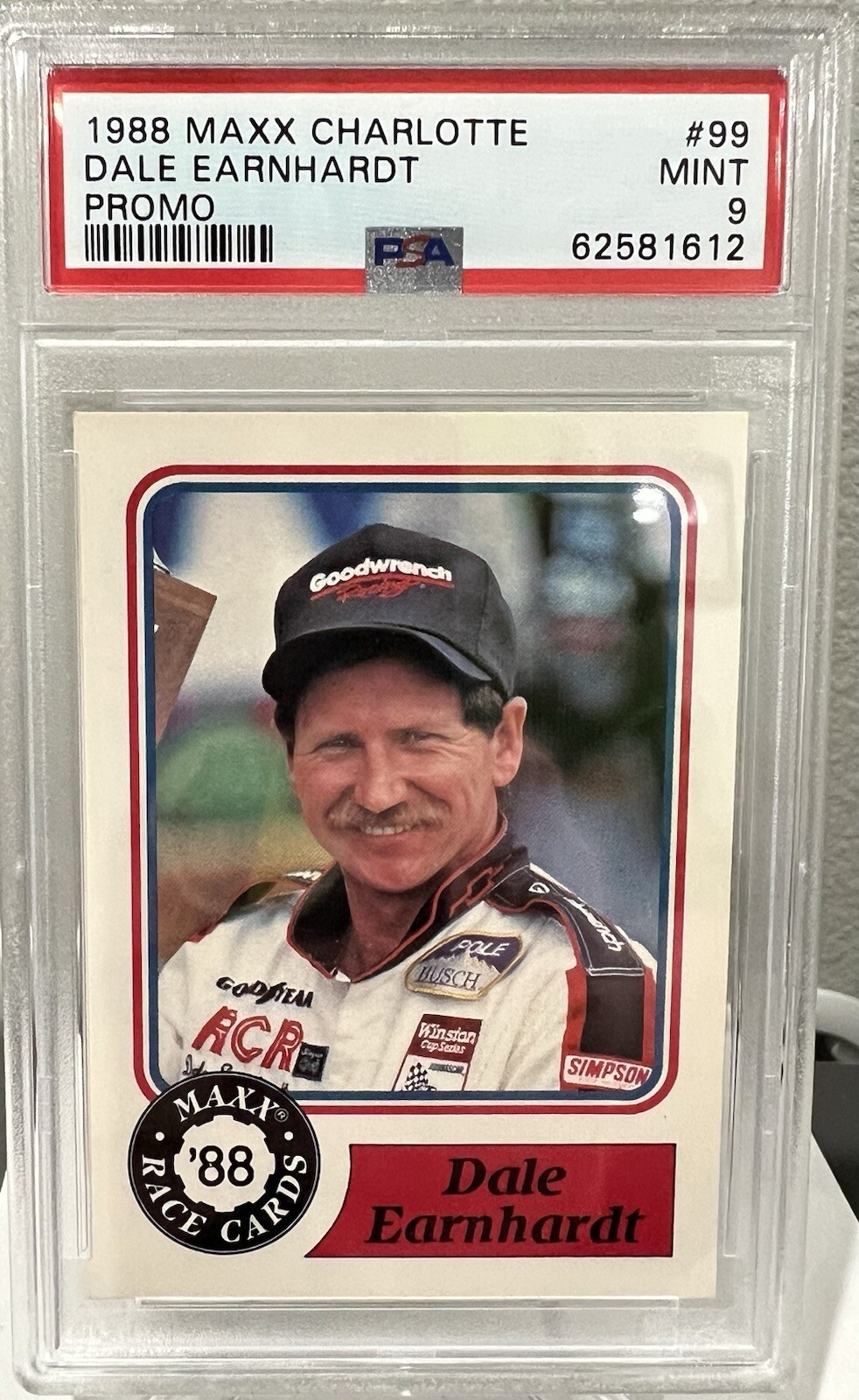 1988 Maxx Charlotte #99 Dale Earnhardt Promo Rookie Card RC SP PSA 9 ...