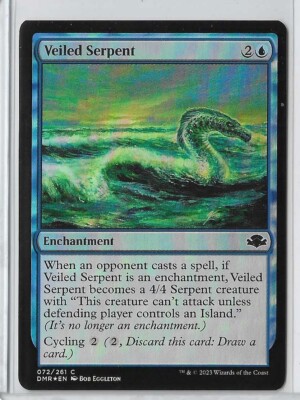 MTG Veiled Serpent FOIL Dominaria Remastered (DMR) Common Card #072/261 ...