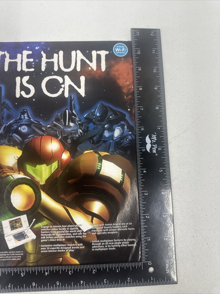 Metroid Prime Hunters Ad/SMALL Poster Promo Wall Art Nintendo DS ...
