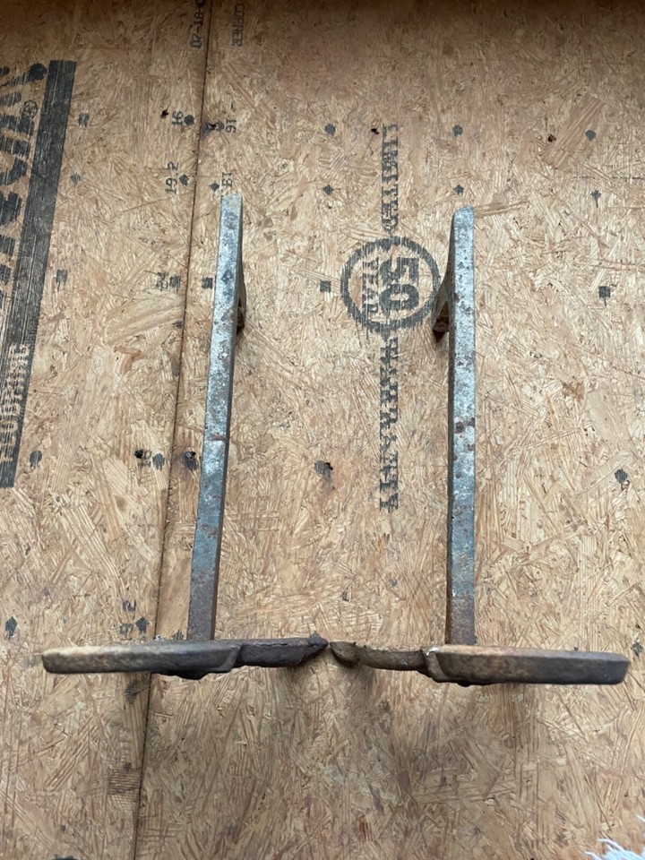 Vintage Antique Foundry Cast Keyhole Cast Iron Fireplace Andirons | eBay