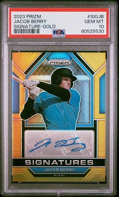 2023 Prizm Signatures #SIG-JB JACOB BERRY GOLD /10 (RC)🔥PSA 10 GEM MINT ...