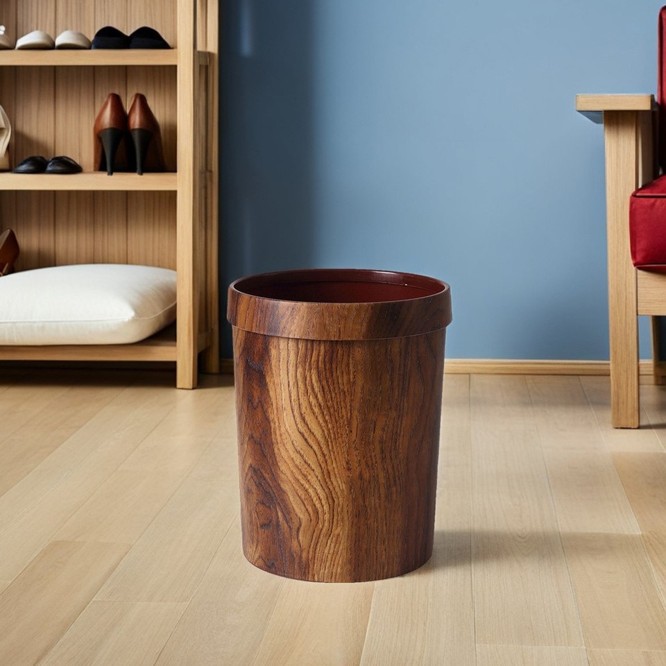 Creative Grain Pattern Plastic Trash Can Large Uncovered Rubbish Bin ...