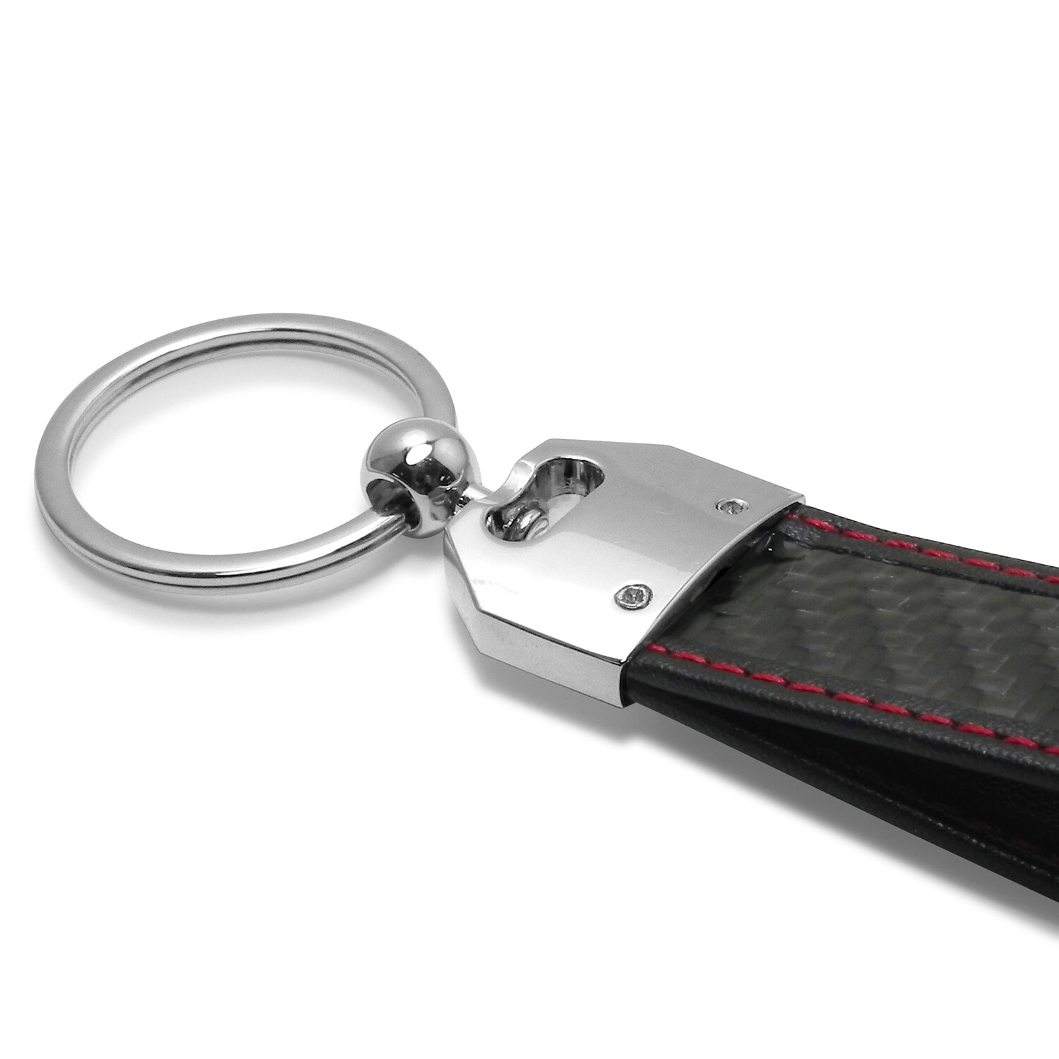 for Nissan NISMO Real Carbon Fiber Loop Key Chain with Red Stitching | eBay