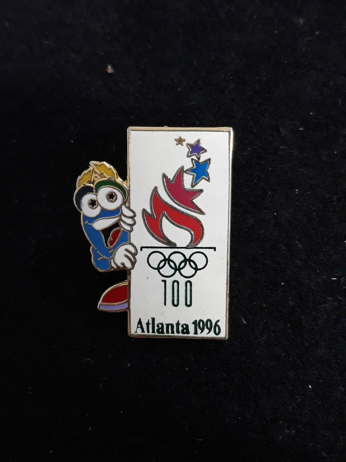 PIN ATLANTA 1996 OLYMPIC GAMES 100TH MASCOT IZZY BADGE | eBay