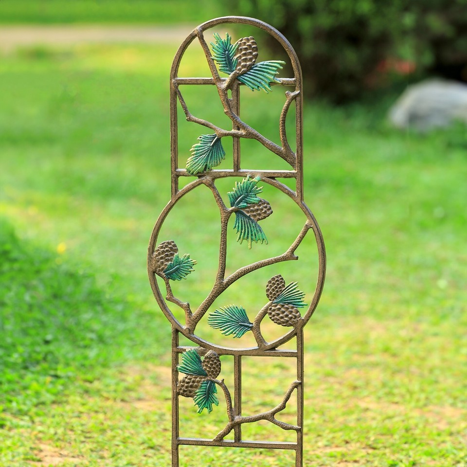 Sturdy Aluminum Pinecone and Branch Fantastic Garden Trellis (spikes 7. ...
