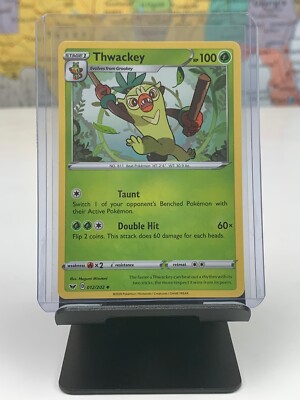 SHIPS SAME DAY Pokemon Card NM/M Thwackey 012/202 Stage 1 Grass Type ...